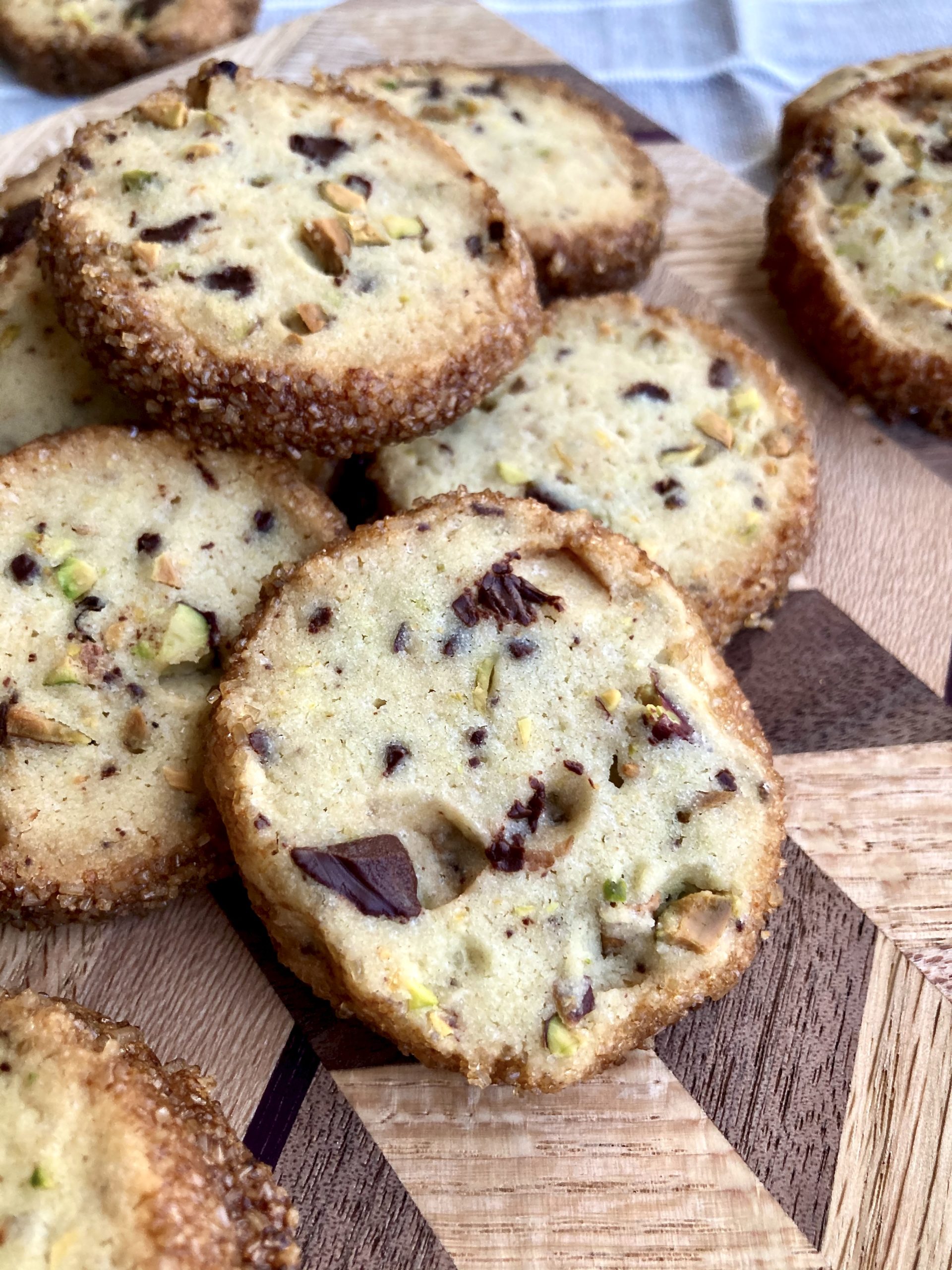 Pistachio, Orange & Dark Chocolate Sables