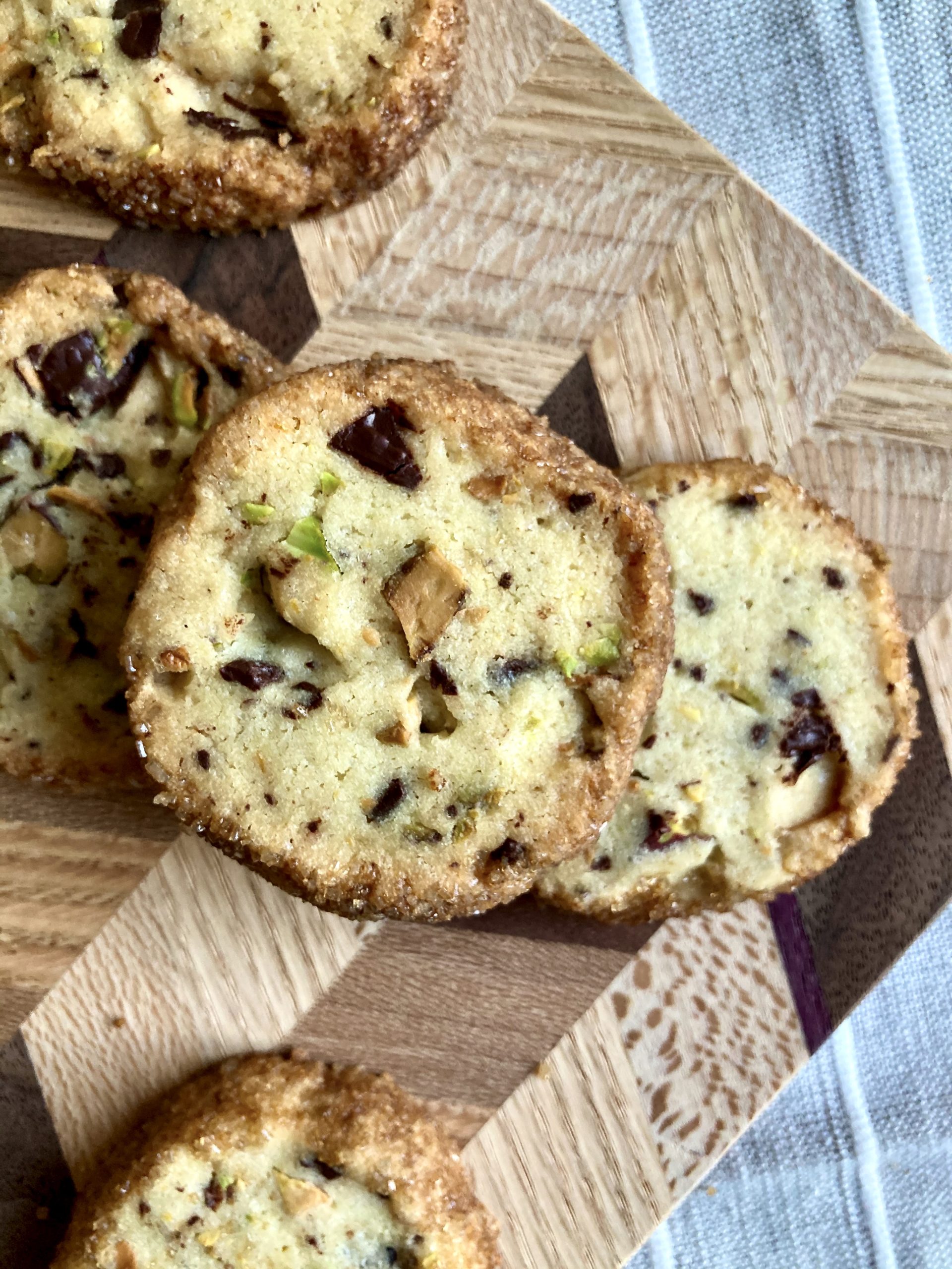 Pistachio, Orange & Dark Chocolate Sables